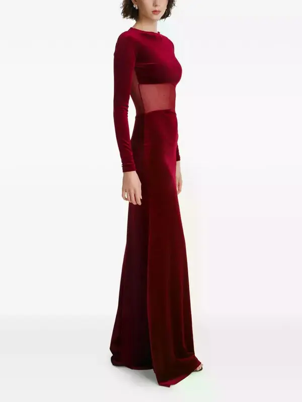 2310 STUDIO Long-sleeved Velvet Maxi Dress