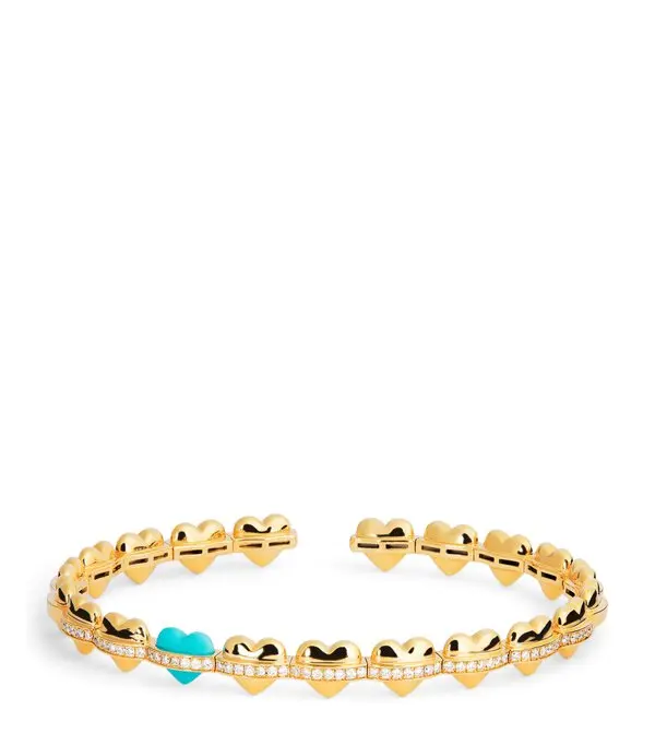 L'ATELIER NAWBAR Diamond And Turquoise Bangle - Gold