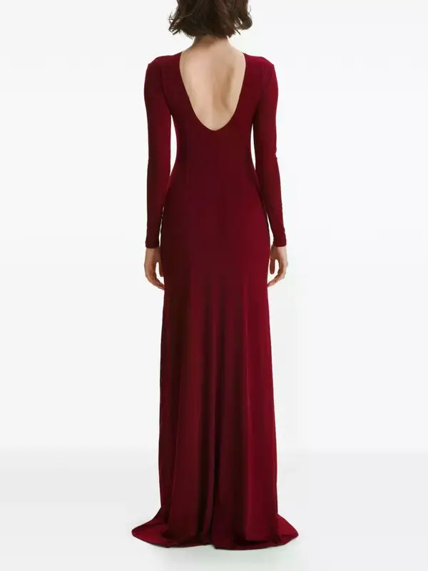 2310 STUDIO Long-sleeved Open-back Maxi Dress