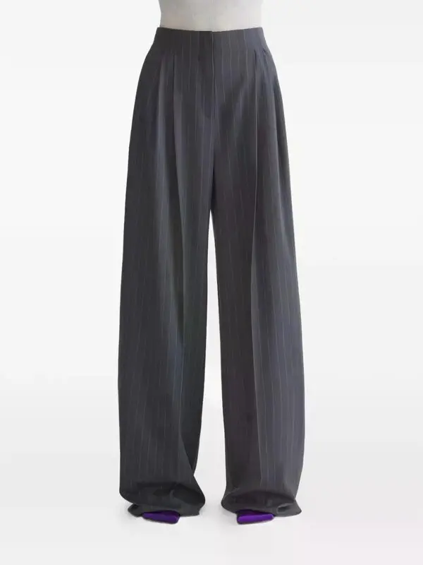 MUGLER Pinstripe Wide Leg Trousers