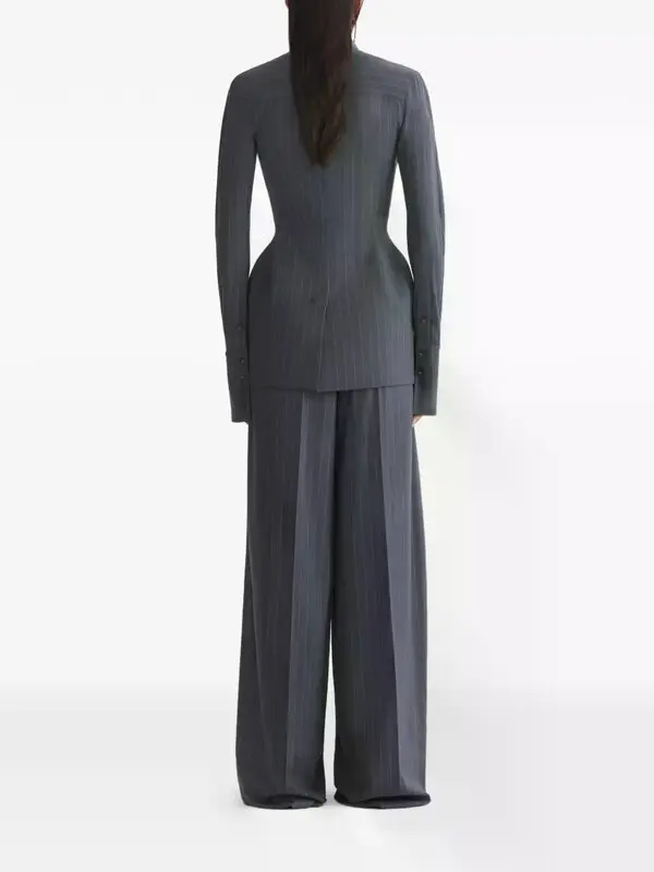 MUGLER Pinstripe Wide Leg Trousers