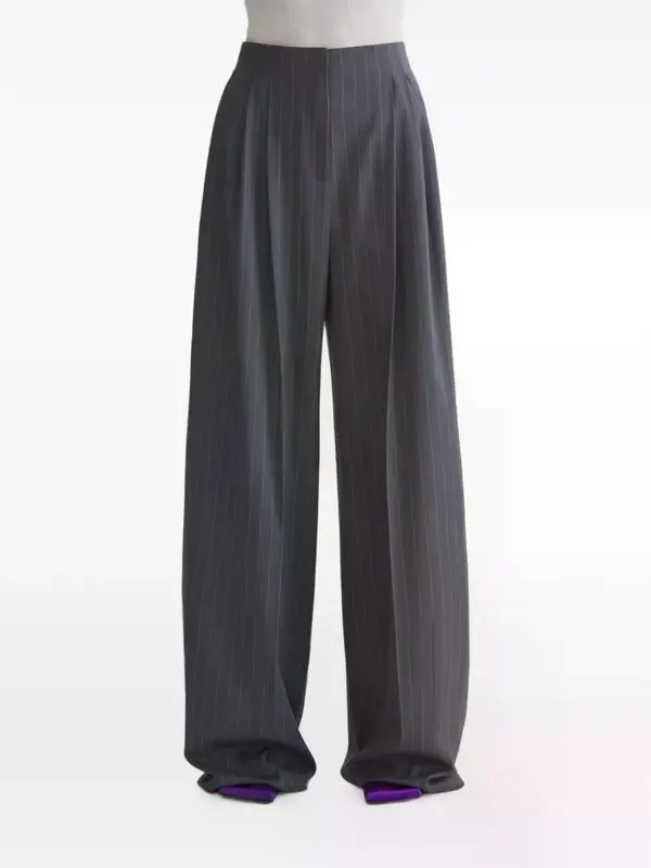 MUGLER Pinstripe Wide Leg Trousers