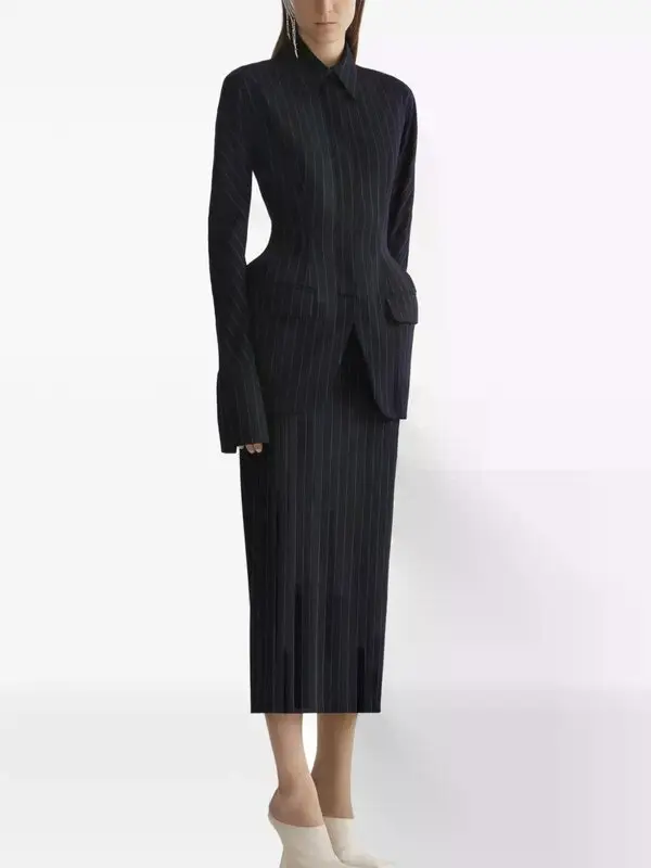 MUGLER Pinstripe Tailored Jacket - Black