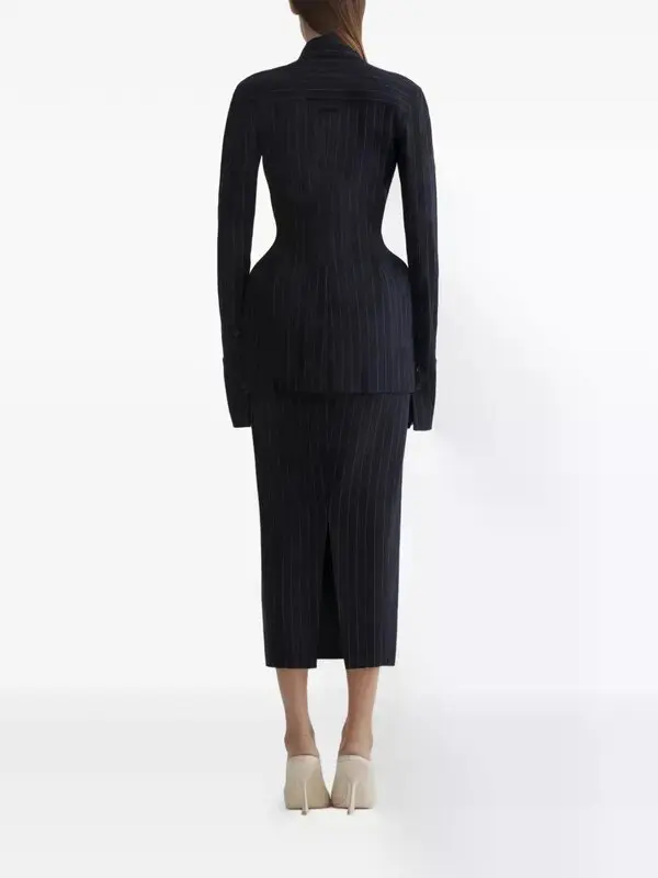 MUGLER Pinstripe Tailored Jacket - Black