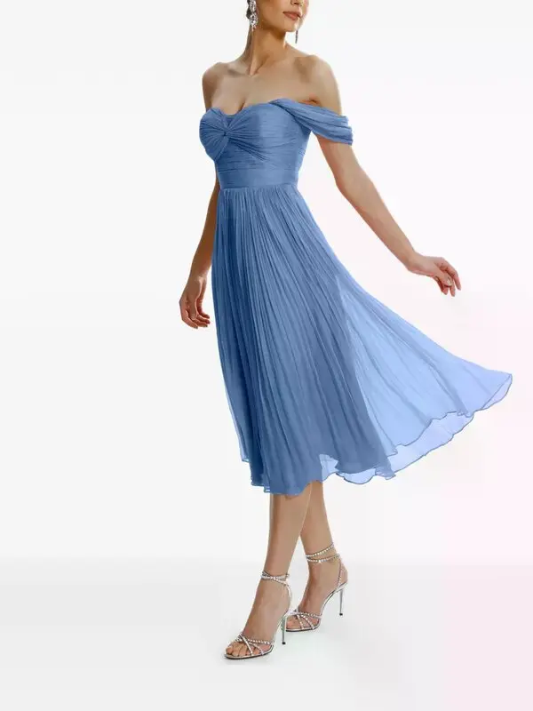 FRAMBOISE Kaly Off-shoulder Silk Midi Dress