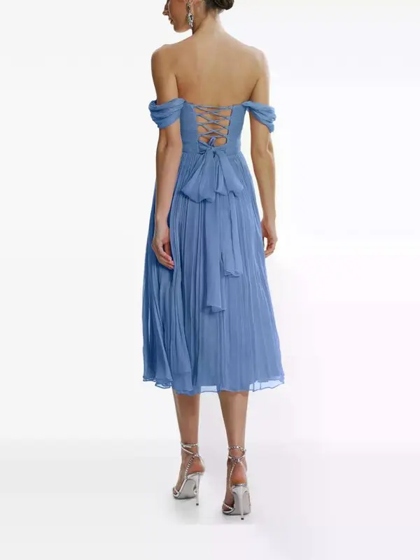 FRAMBOISE Kaly Off-shoulder Silk Midi Dress