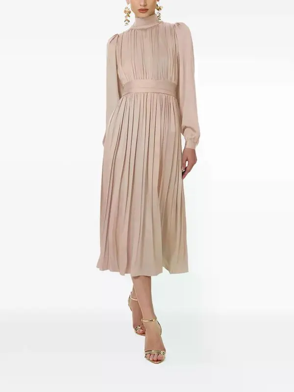 FRAMBOISE Otello Pleated Midi Dress