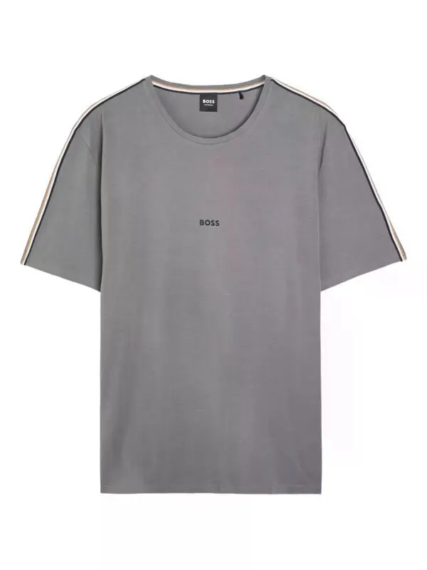 BOSS Stripe-detail T-shirt - Grey