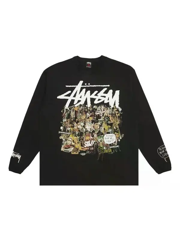 StÜssy Yo, Vinny How Ya Livin'?? Long-sleeve T-shirt - Black