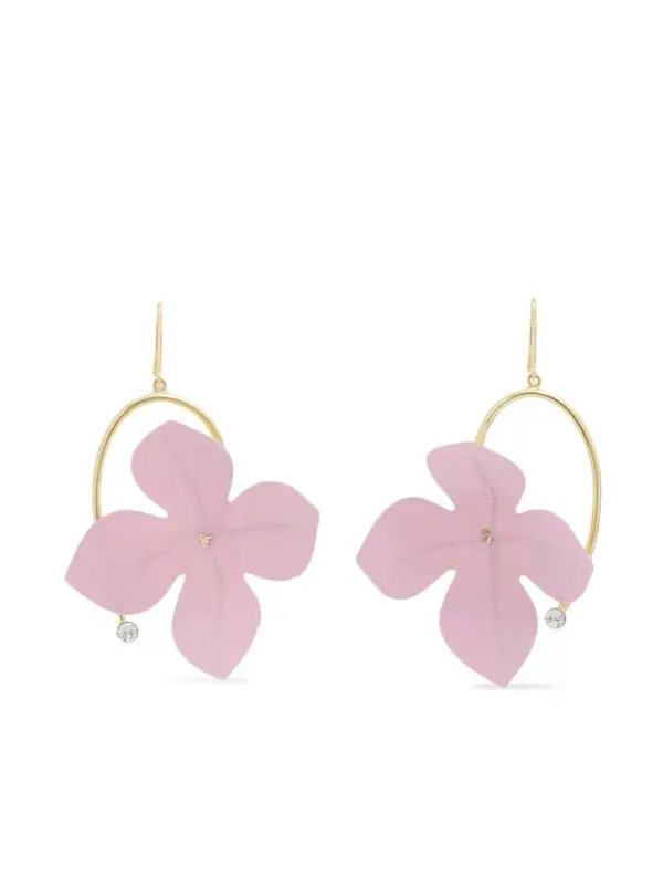 Marni Rhinestone-flower Pendant Earrings - Gold