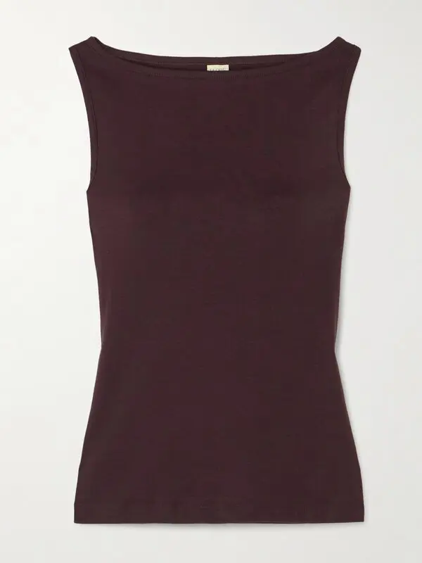 FLORE FLORE Timmi Ribbed Organic Cotton Tank - Brown