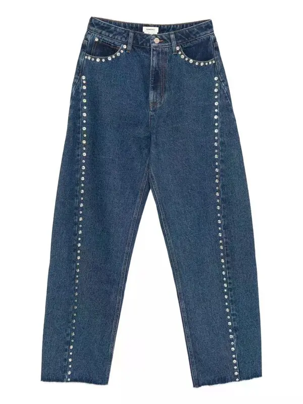 Sandro Frayed-hem Wide Leg Trousers