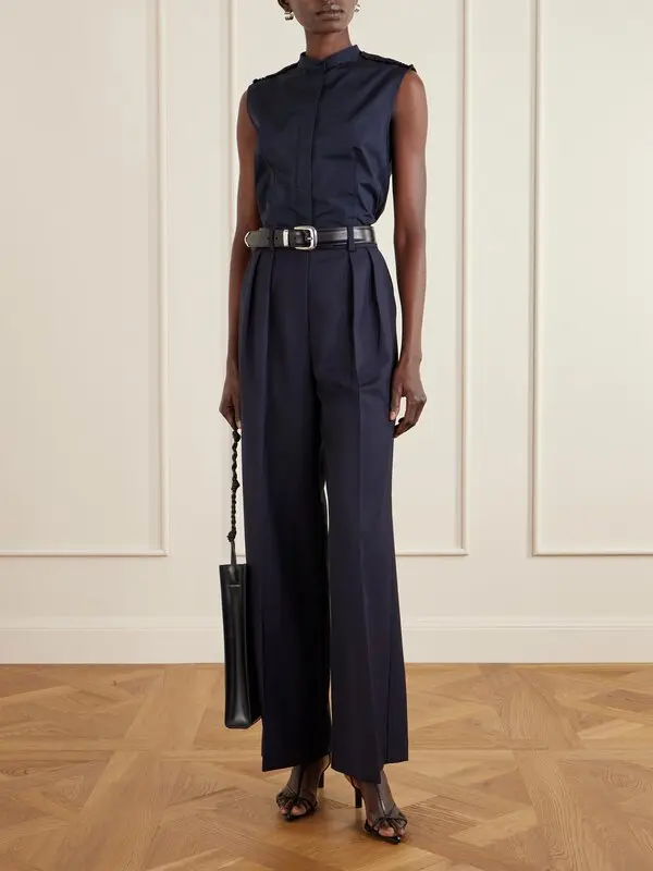 JIL SANDER Ruffled Cotton-poplin Top