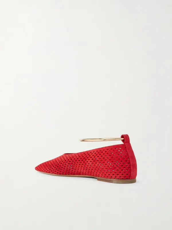 JIL SANDER Laser-cut Suede Ballet Flats