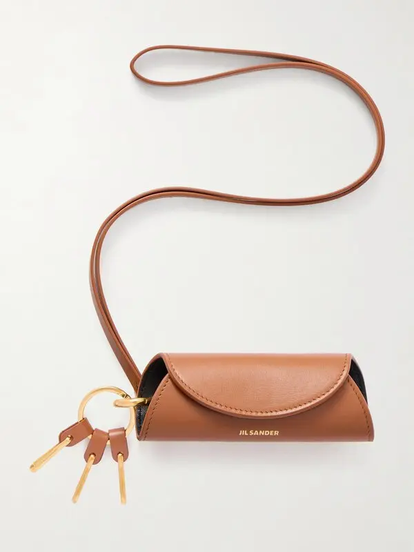 JIL SANDER Leather Keychain - Brown