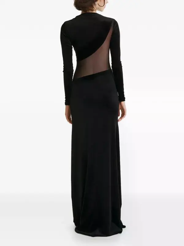 2310 STUDIO Long-sleeved Velvet Maxi Dress