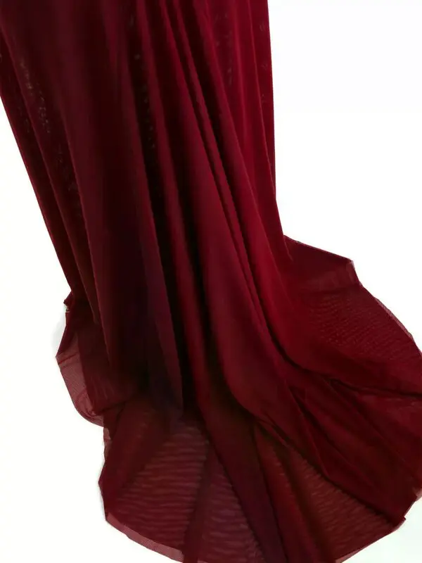 2310 STUDIO Long-sleeve Mesh Maxi Dress - Red