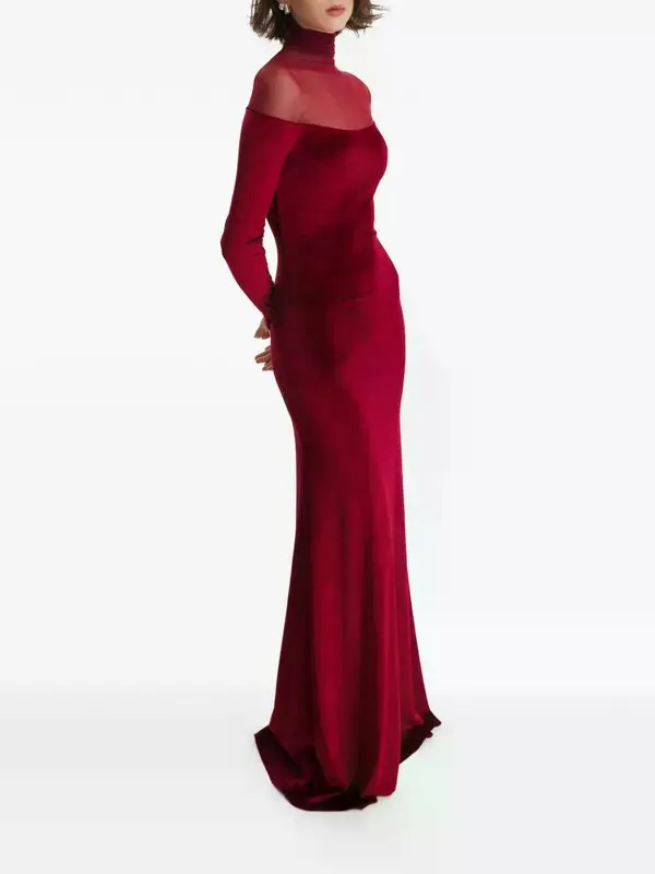 2310 STUDIO Velvet Maxi Dress - Red