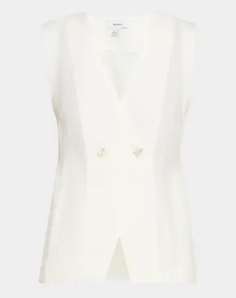 REISS Button-front Linen Waistcoat
