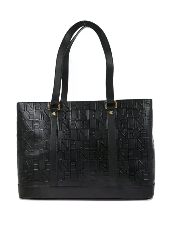 Celine 1990-2000s Embossed Leather Tote Handbag