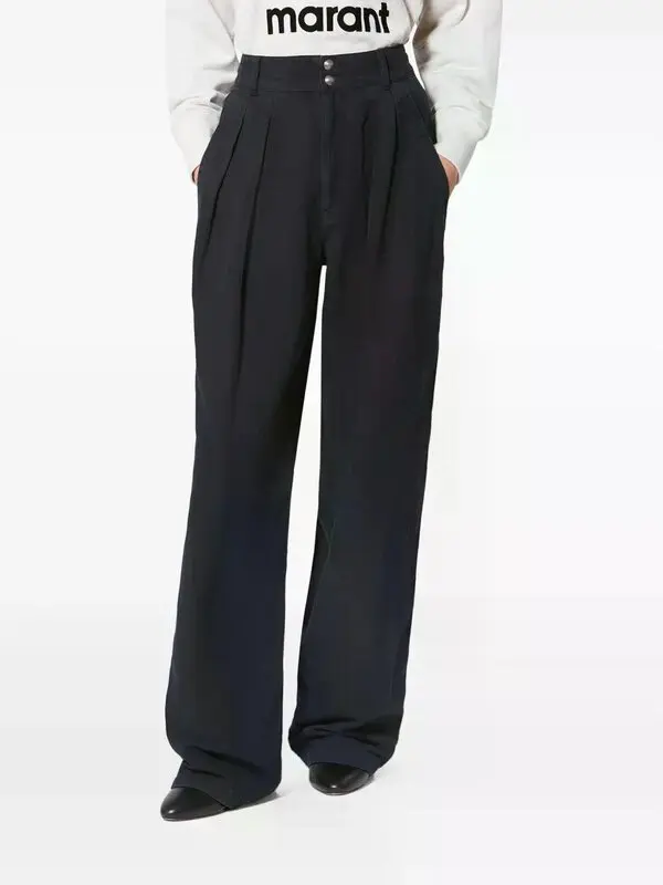 MARANT ETOILE Nadine Pleated-detail Trousers - Black