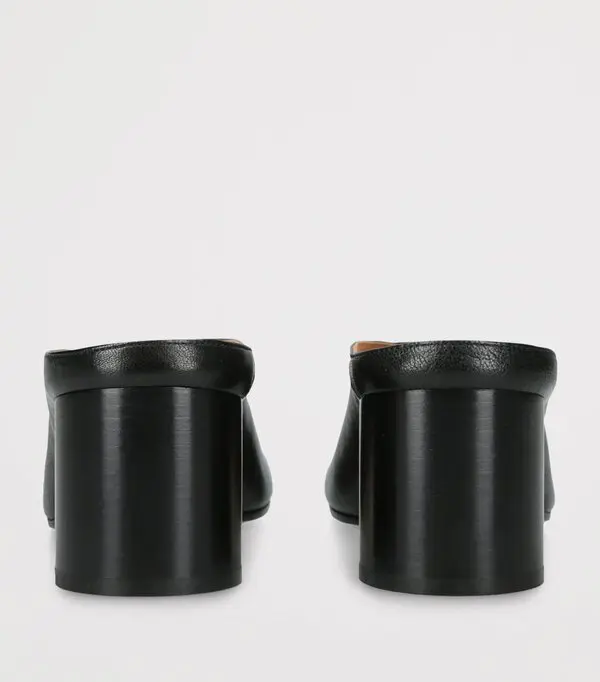 MAISON MARGIELA Leather Tabi Heeled Mules - Black
