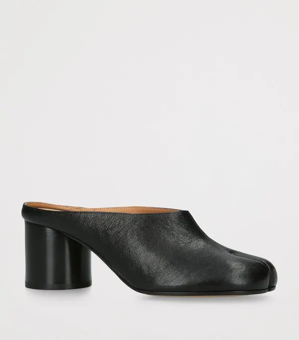 MAISON MARGIELA Leather Tabi Heeled Mules - Black