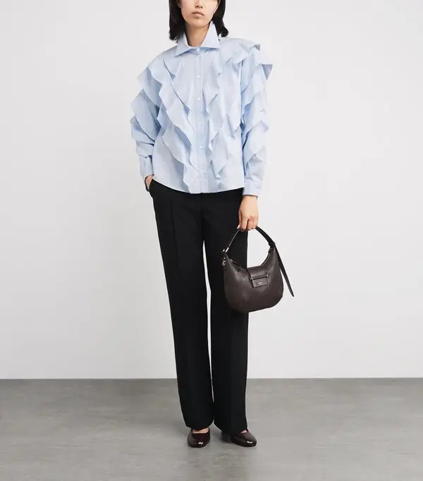 Sandro Cotton Ruffled Shirt