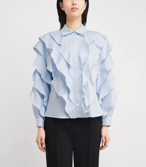 Sandro Cotton Ruffled Shirt
