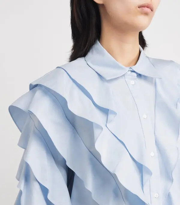 Sandro Cotton Ruffled Shirt