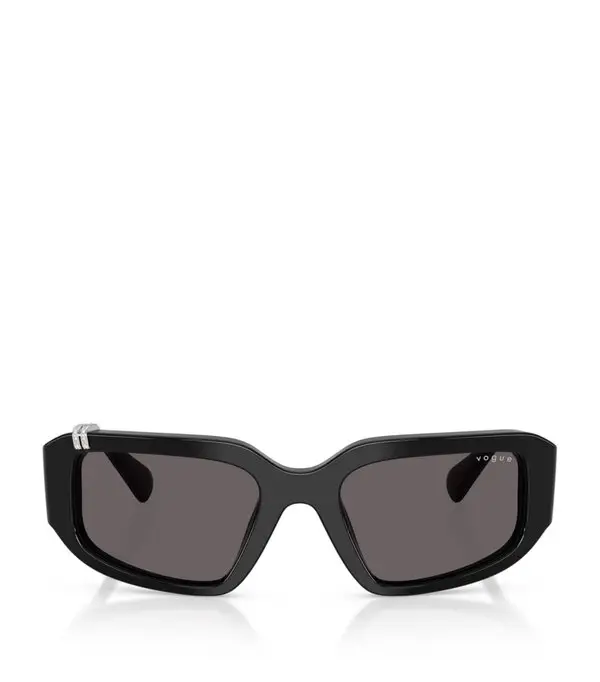 VOGUE Rhinestone Irregular Sunglasses - Black