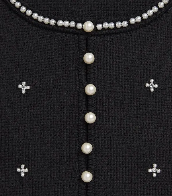 Sandro Knitted Embellished Crop Top