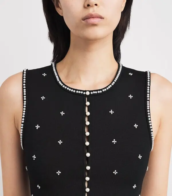 Sandro Knitted Embellished Crop Top