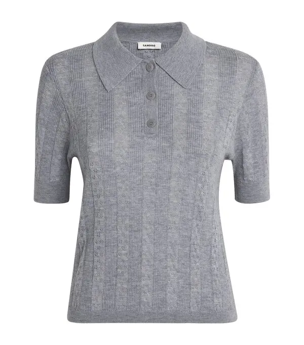 Sandro Wool Polo Sweater