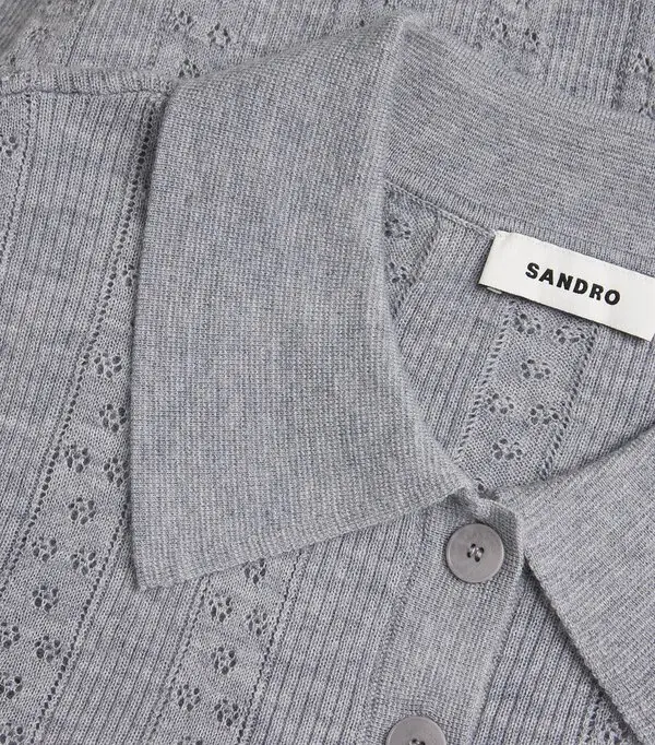 Sandro Wool Polo Sweater