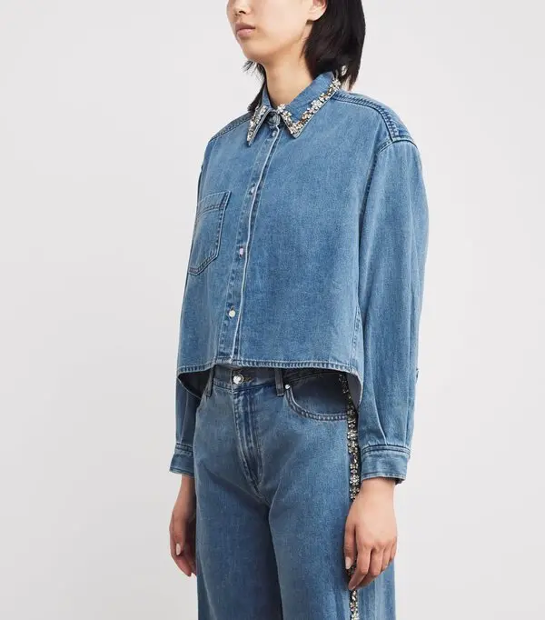 Sandro Embellished Denim Shirt