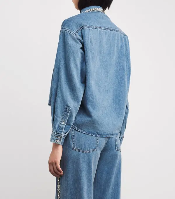 Sandro Embellished Denim Shirt