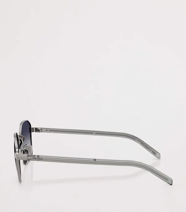 Prada Metal Geometric Sunglasses - Silver