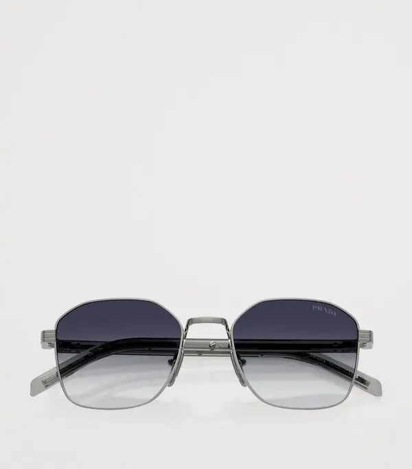 Prada Metal Geometric Sunglasses - Silver