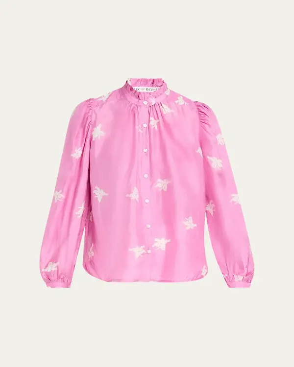Alix Of Bohemia Annabel Silk Jasmine Print Blouse