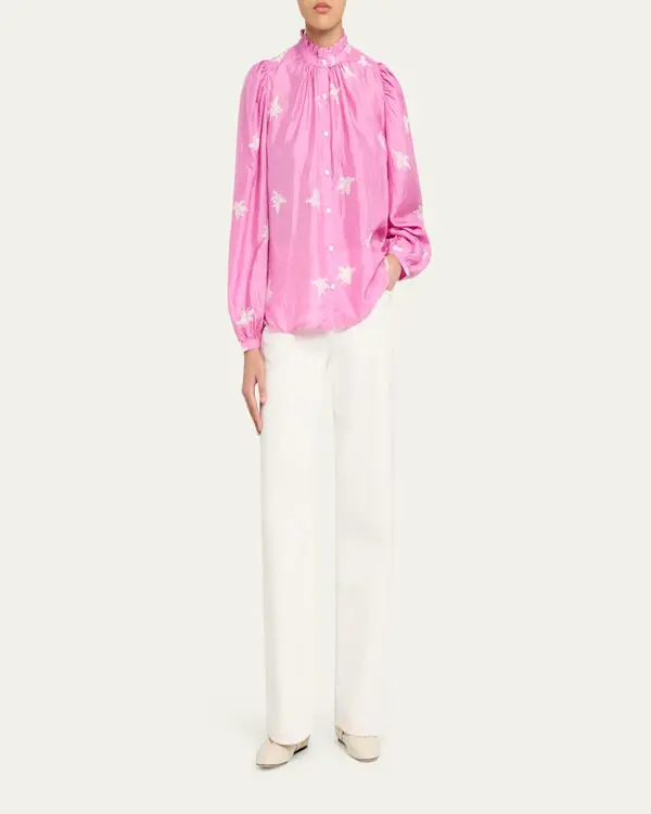 Alix Of Bohemia Annabel Silk Jasmine Print Blouse