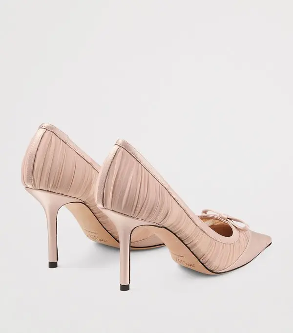 JIMMY CHOO Love 85 Draped Mesh Pumps - Nude
