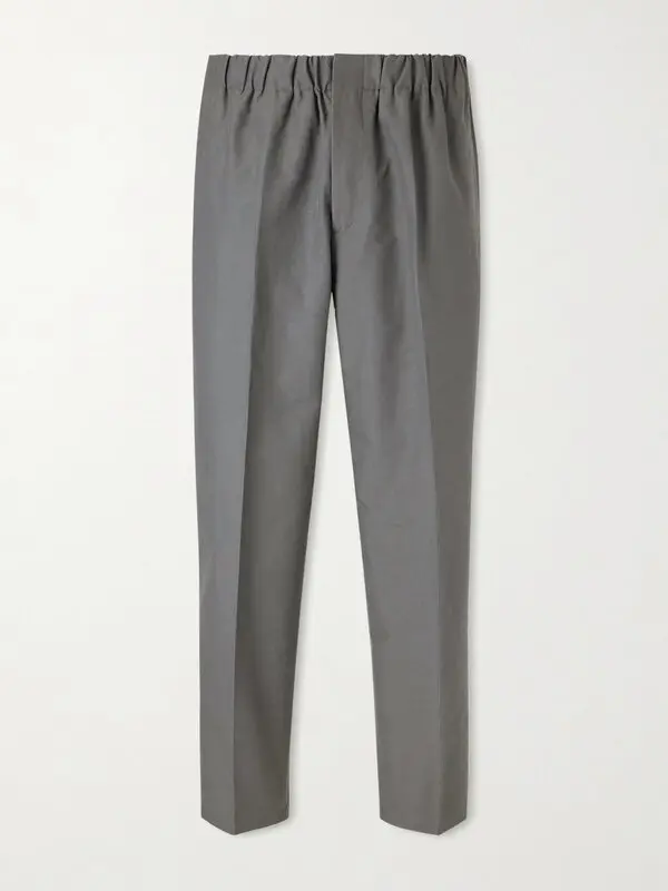 JIL SANDER Tapered-leg Cotton Trousers - Gray