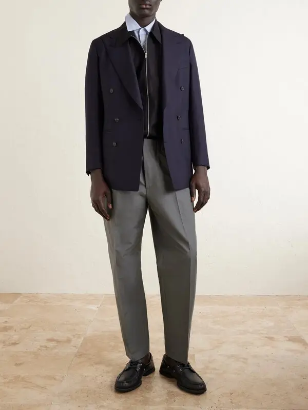 JIL SANDER Tapered-leg Cotton Trousers - Gray
