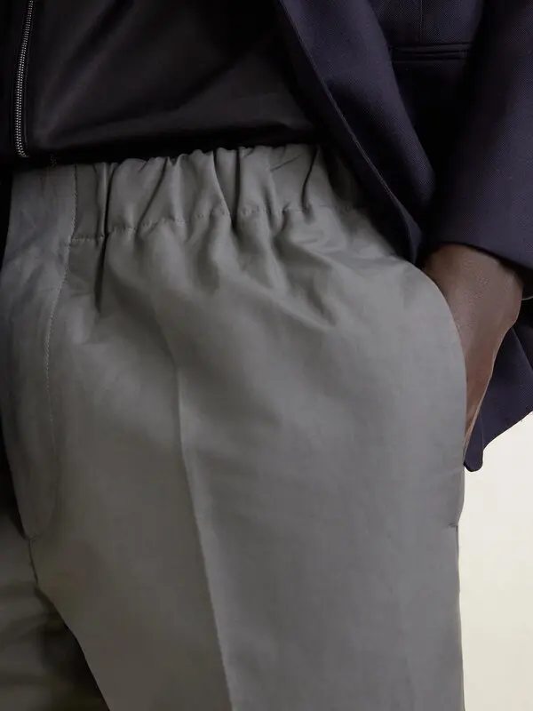 JIL SANDER Tapered-leg Cotton Trousers - Gray
