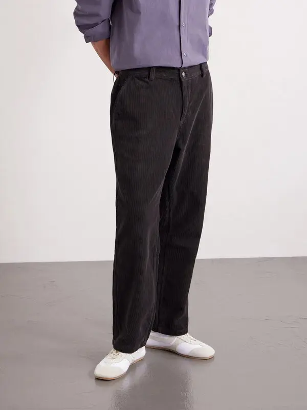 CORRIDOR Straight-leg Cotton-corduroy Trousers - Brown
