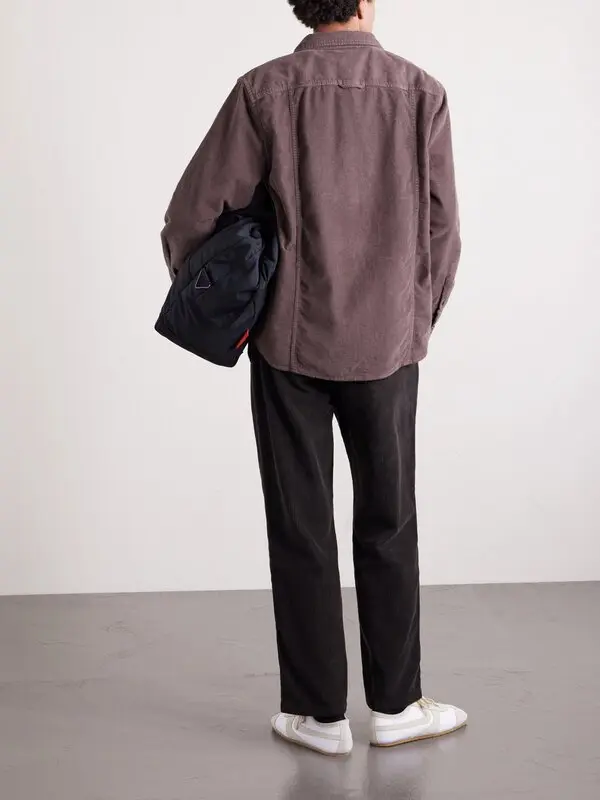 CORRIDOR Straight-leg Cotton-corduroy Trousers - Brown