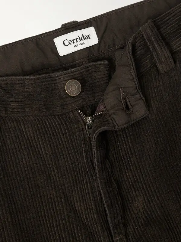 CORRIDOR Straight-leg Cotton-corduroy Trousers - Brown