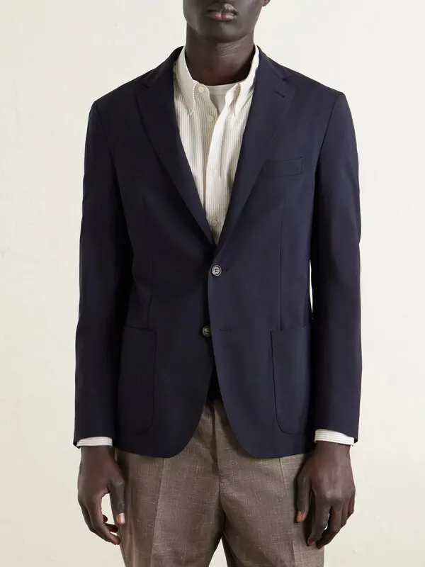 Eleventy Wool-blend Suit Jacket - Blue