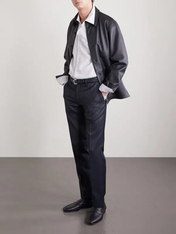 LARDINI Tapered Woven Suit Trousers